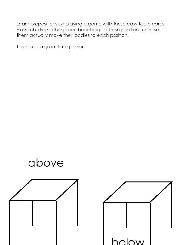 Table Prepositions | PDF