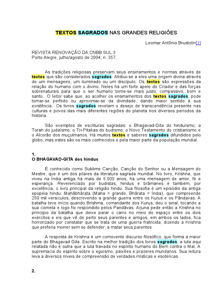 TEXTOS SAGRADOS NAS GRANDES RELIGIÕES | Novo Testamento | Cânon Bíblico