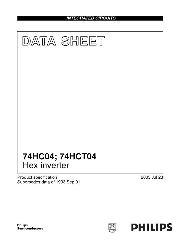 74HC04 | PDF | Technology & Engineering