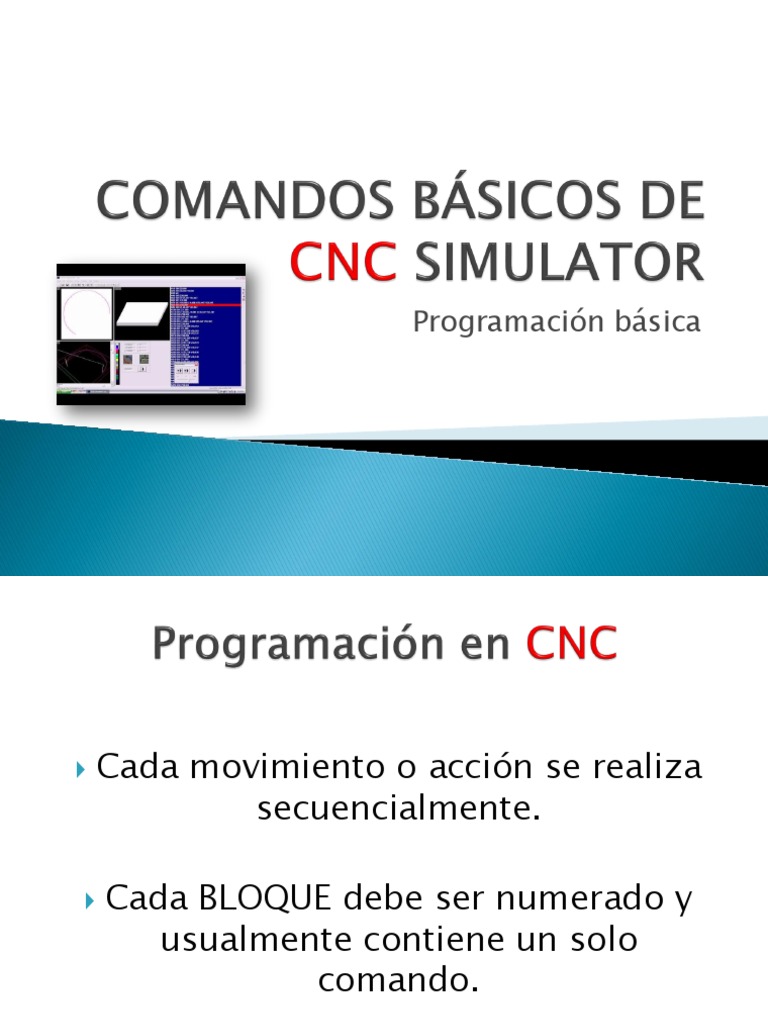 Comandos Básicos de CNC Simulator | PDF | Métodos y materiales de ...