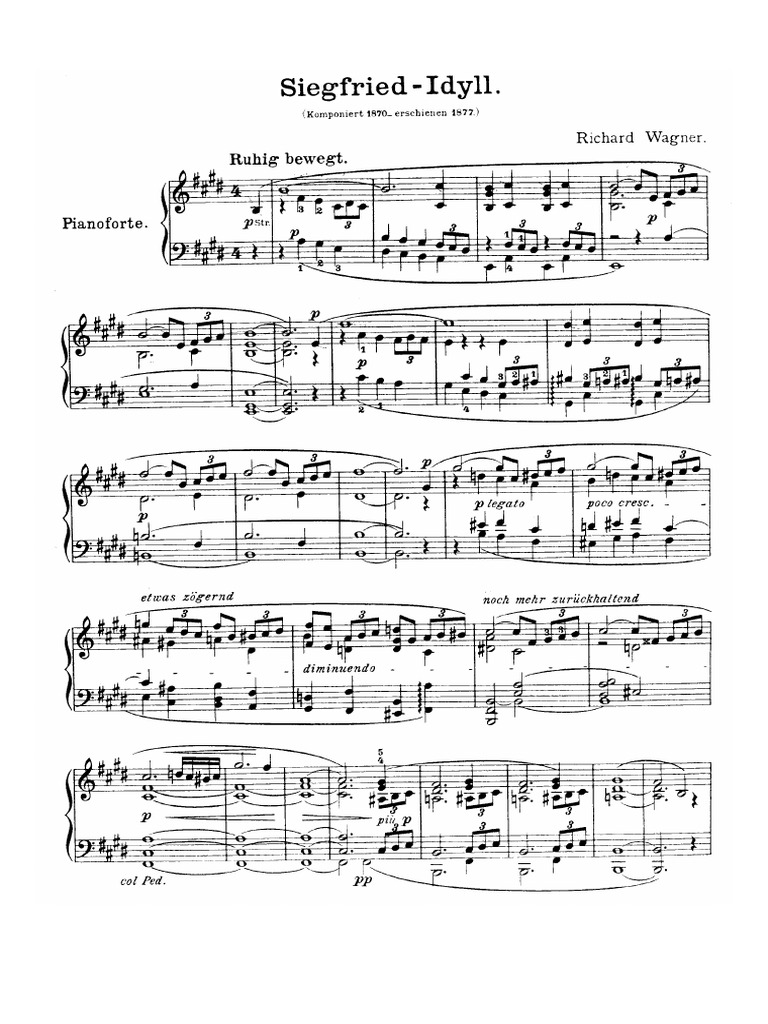 Wagner - Siegfried Idyll (Piano Solo) | PDF