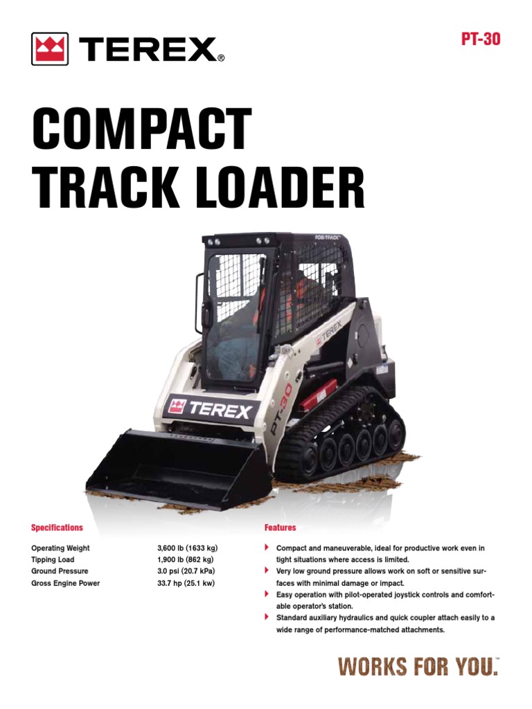 Terex PT30 Specs | PDF | Loader (Equipment) | Horsepower