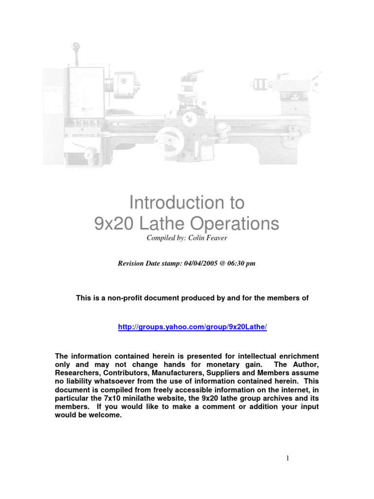 Introduction To Lathe Operations | PDF | Drilling | Grinding (Abrasive ...