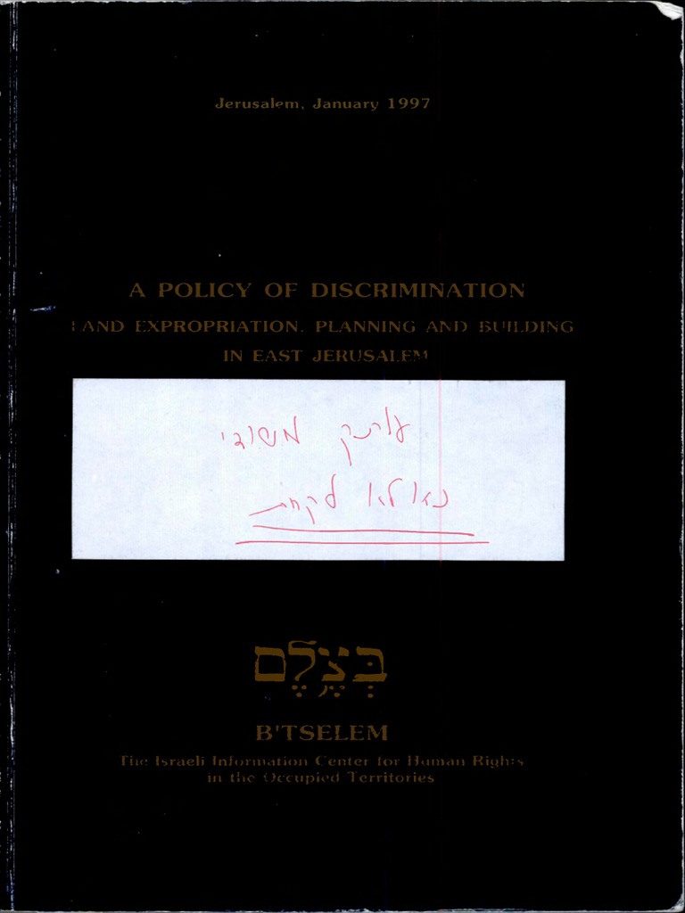 B'Tselem - Housing and Land Confisc Ation in East Jerusalem | PDF ...