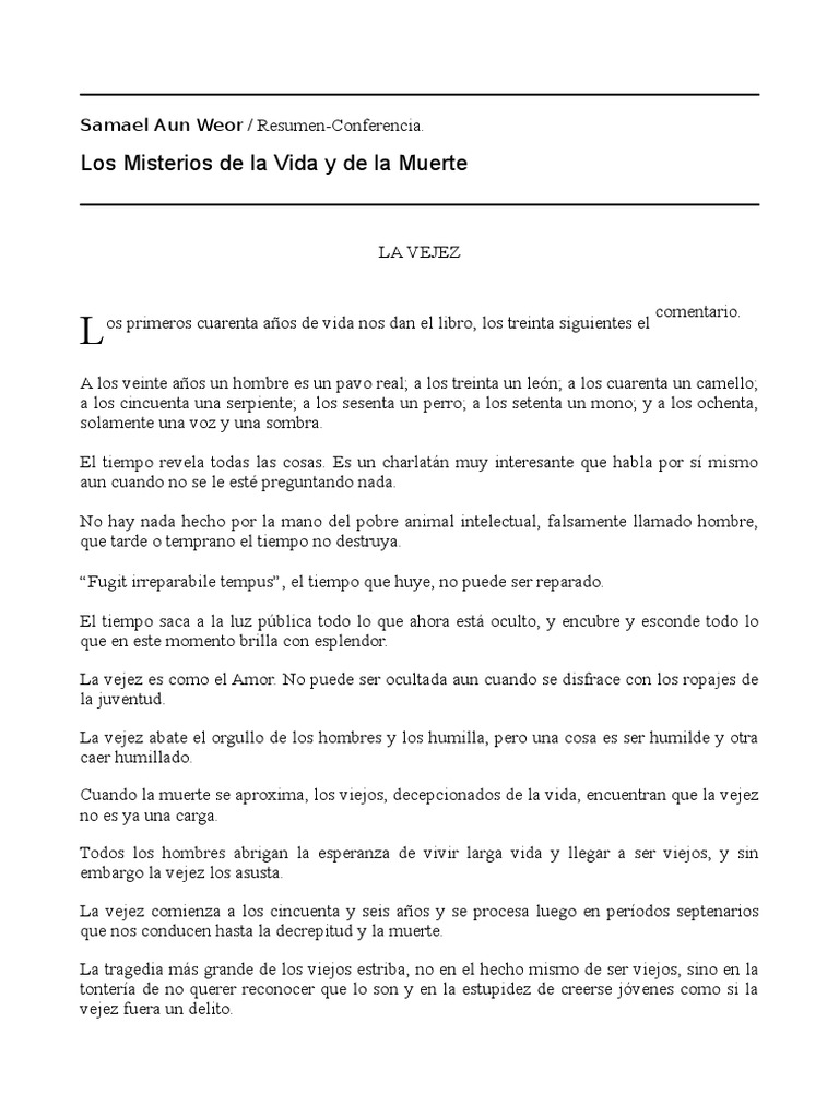 15) Los Misterios de La Vida y de La Muerte | PDF | Verdad | Muerte