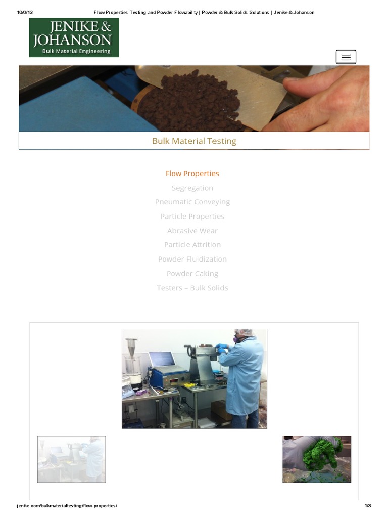 Powder Flow Testing Solutions | PDF | Powder (Substance) | Solid