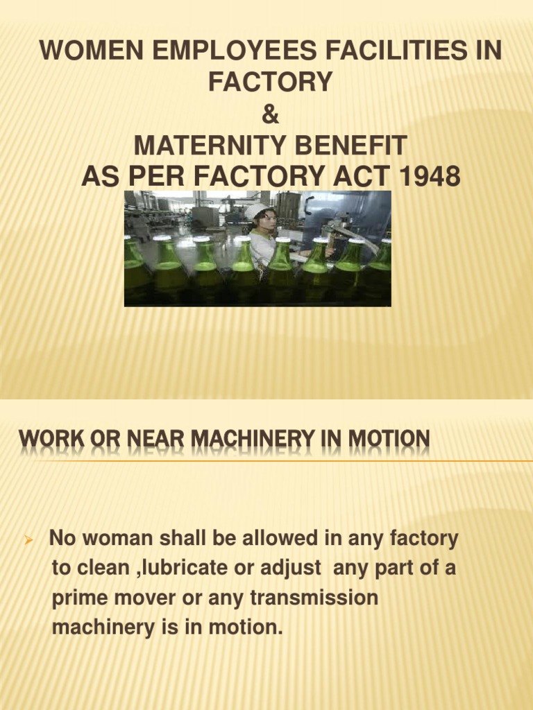 Women Employees' Facilities in Factories | PDF | Pregnancy | Factory