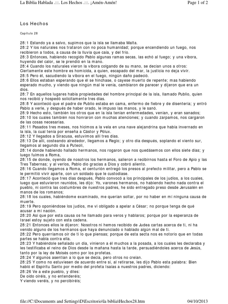 Hechos 28 | PDF