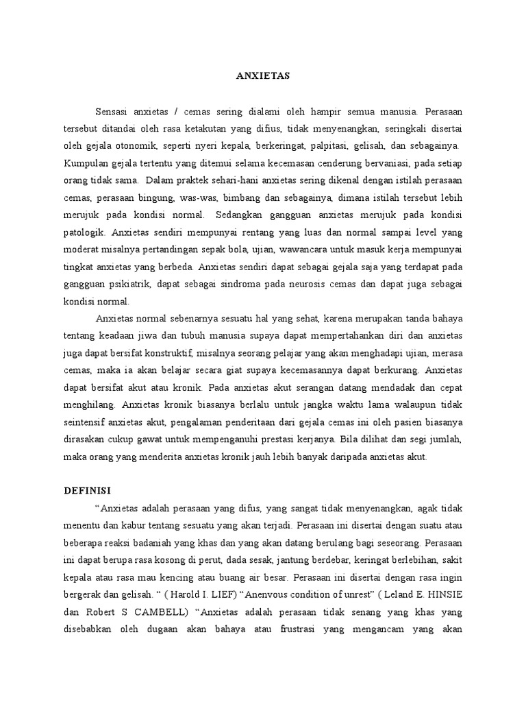 ANXIETAS | PDF | Pengembangan Diri