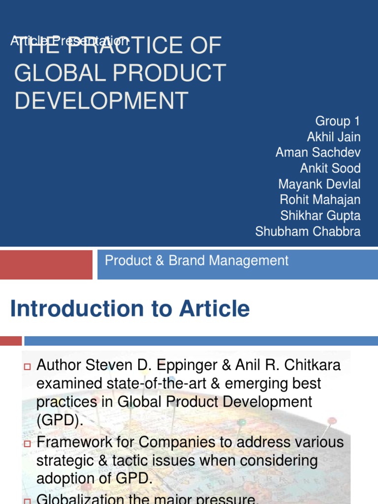 Global Product Development | PDF | New Product Development | Outsourcing