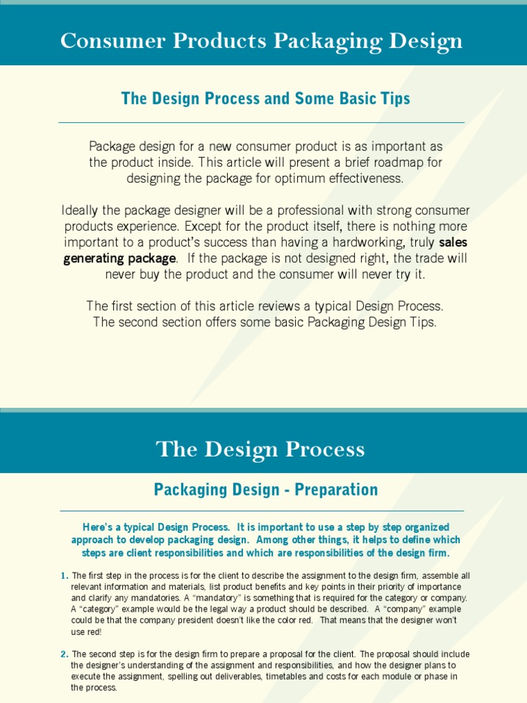 Packaging Design Process Tips | PDF | Typography | Design