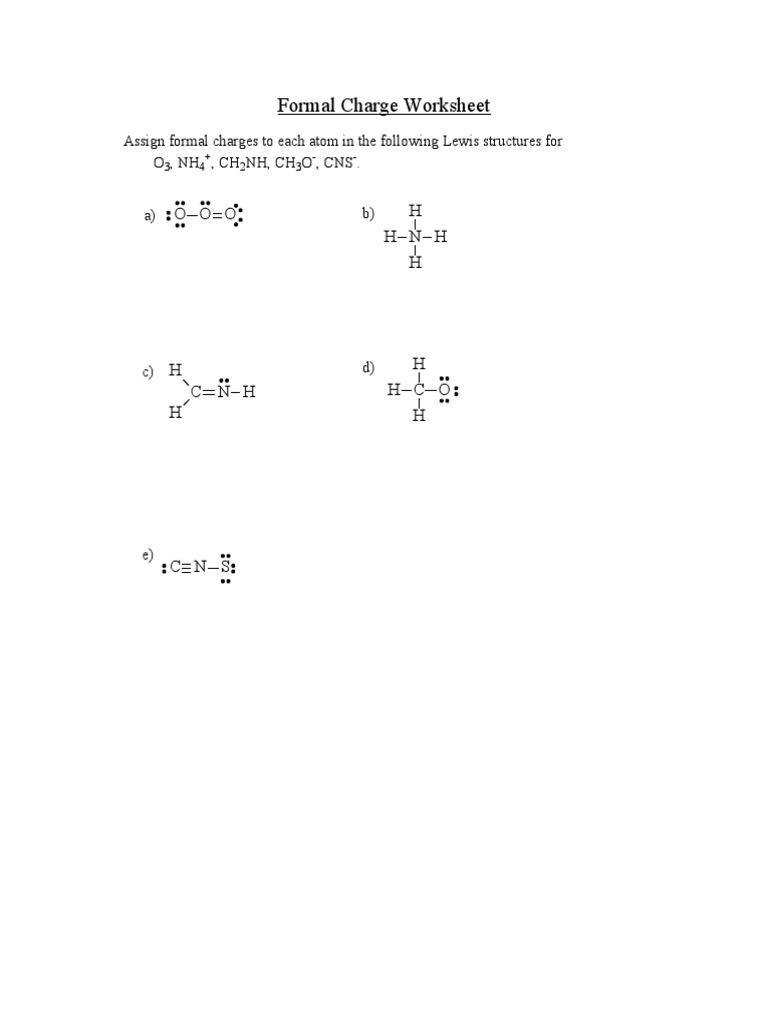 Formal Charge Worksheet | PDF