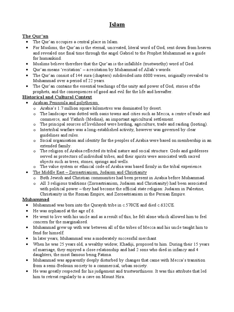 Islam Notes | PDF