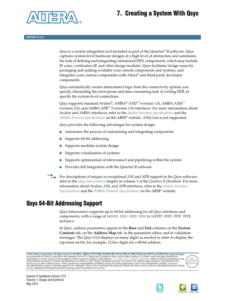 Qsys Intro | PDF | Hardware Description Language | Library (Computing)