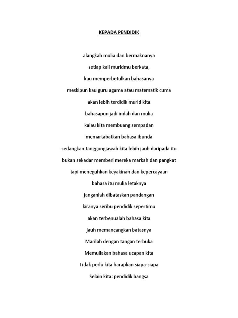 Sajak Bulan Bahasa | PDF