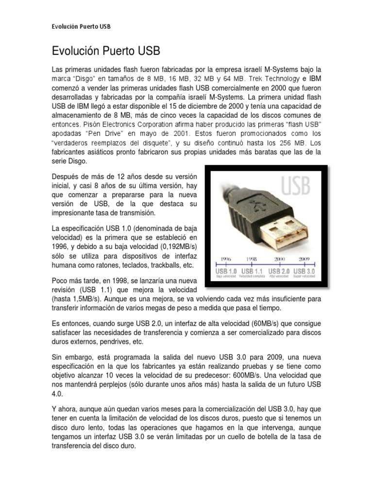 Evolución Puerto USB | PDF