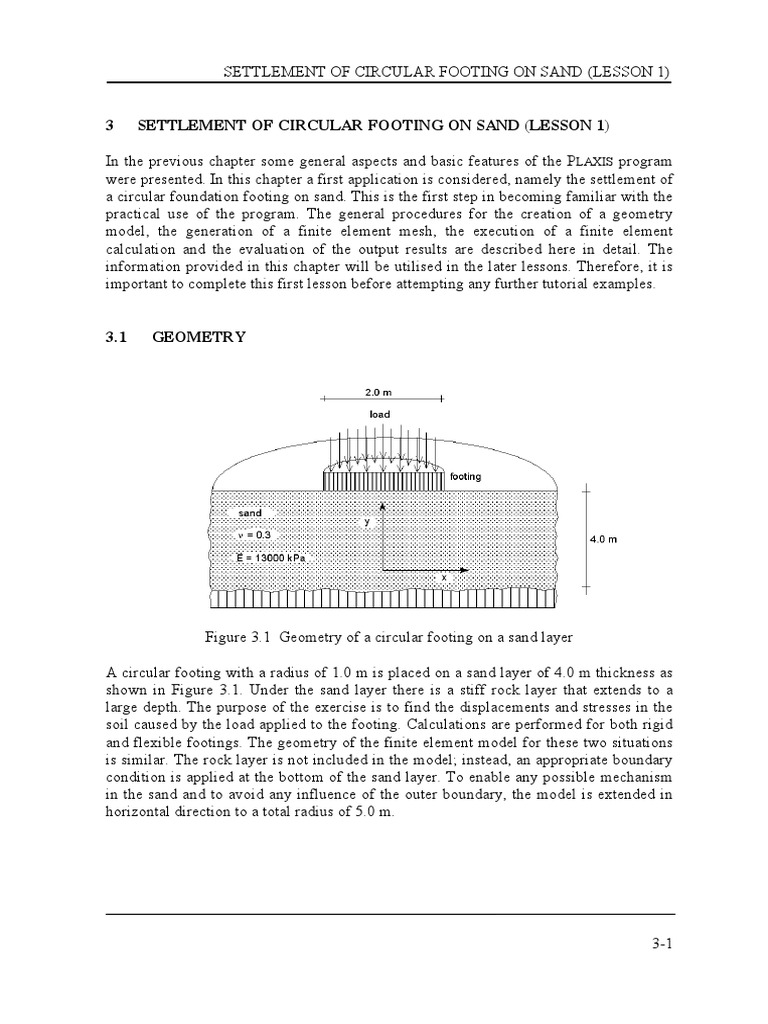 Settlement of Circular Footing On Sand | PDF | Parameter (Computer Programming) | Finite Element ...