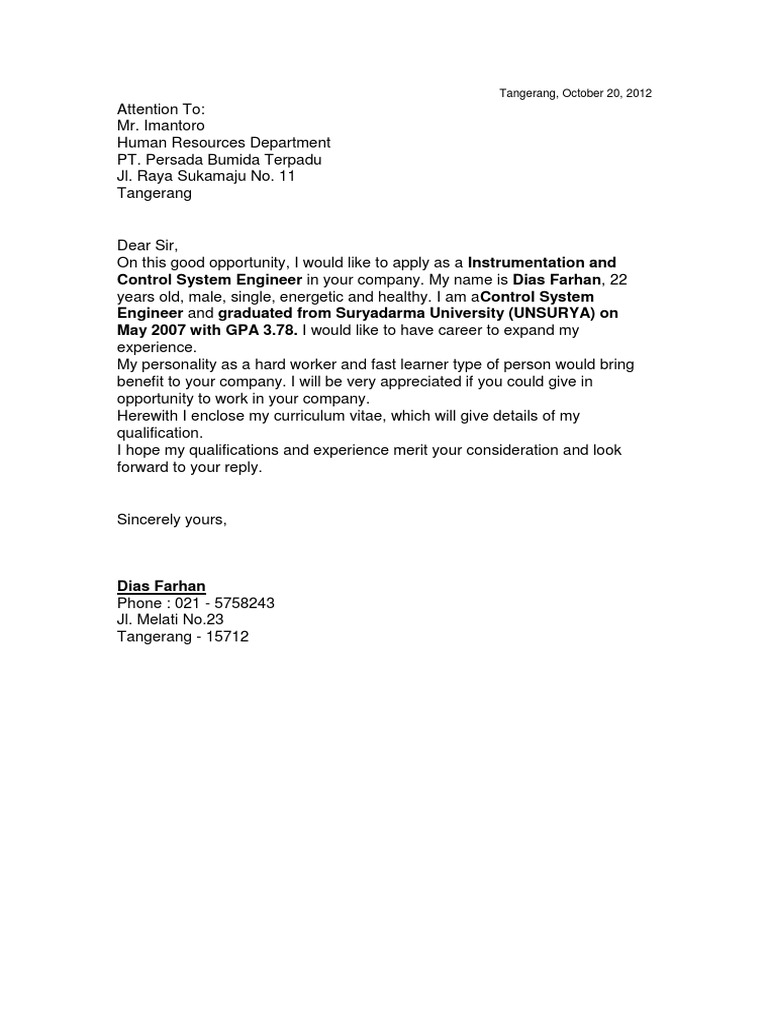 Sample Job Application Letters | PDF | Business | Further Education