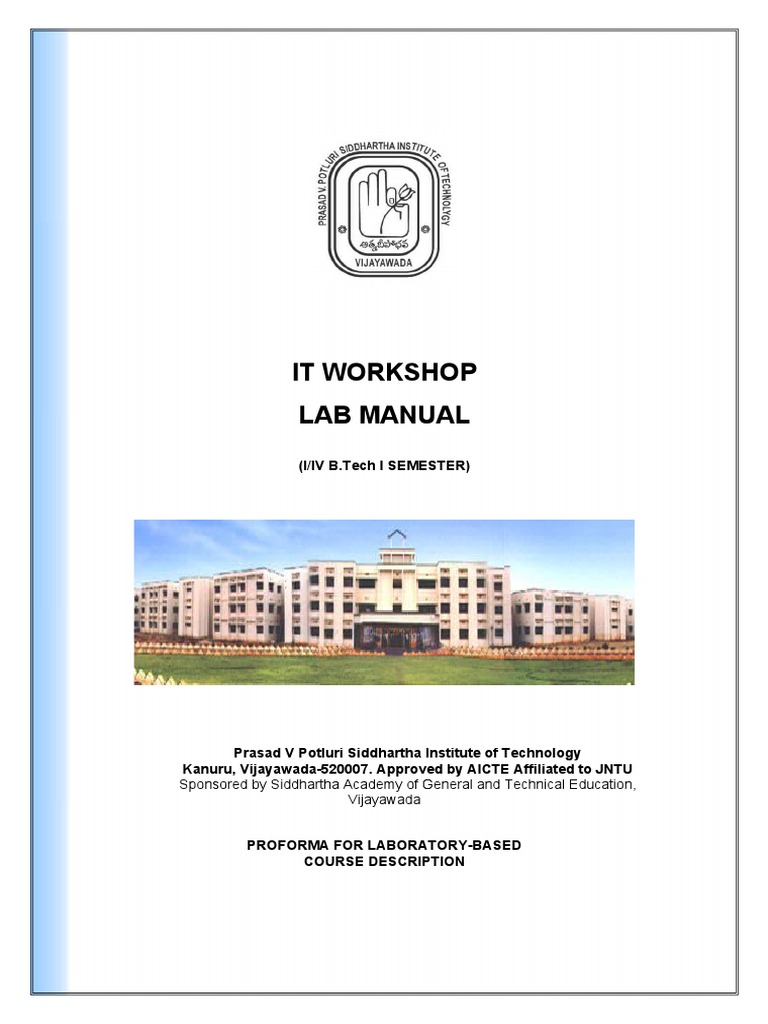 It Workshop LAB MANUAL | PDF | Read Only Memory | Computer Data Storage It Workshop LAB MANUAL | PDF | Read Only Memory | Computer Data Storage