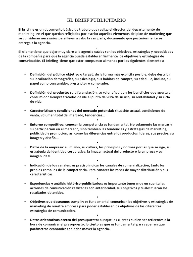 Estructura Del Brief | PDF