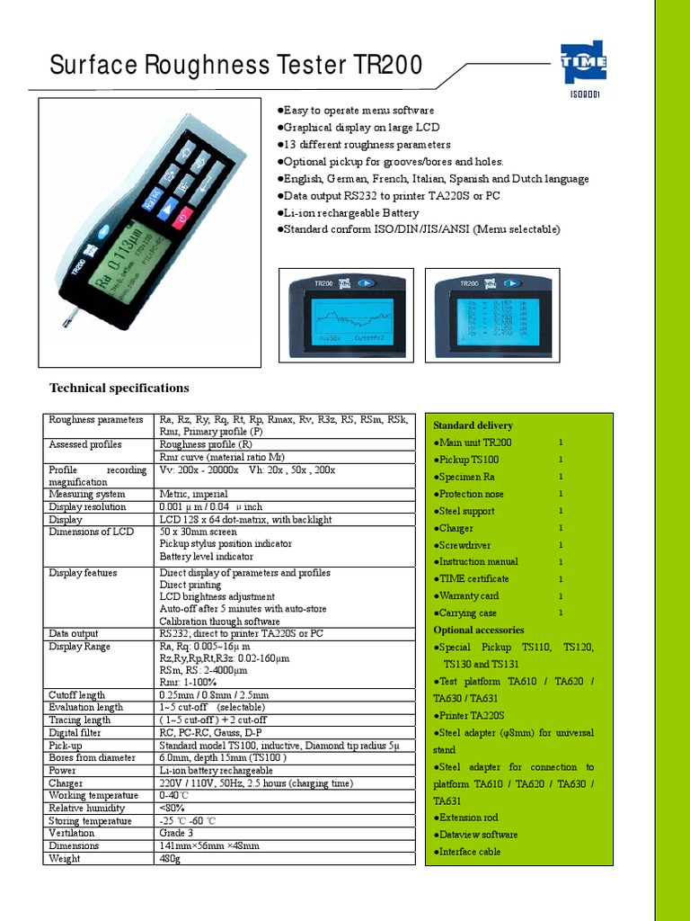 TR200 | PDF | Surface Roughness | Electronics