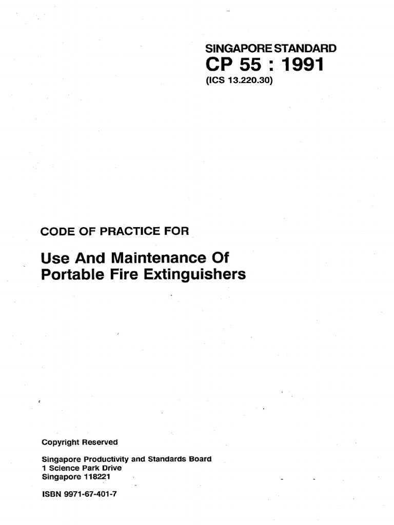 CP 55 - (1991) Use and Maintannace of Portable Fire Extinguishers | PDF