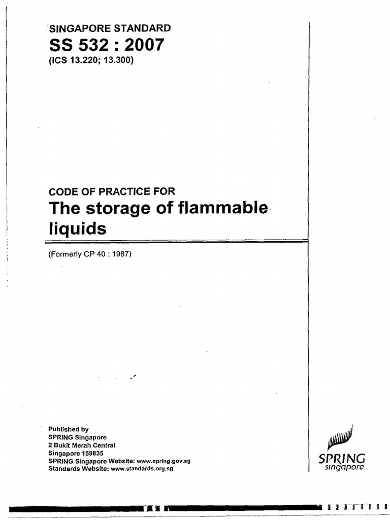 SS 532 - 2007 Code of Practice for the Storage of Flammable Liquids