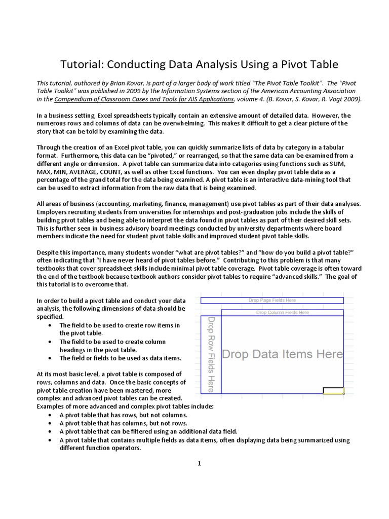Pivot Table Tutorial | PDF | Microsoft Excel | Information Retrieval