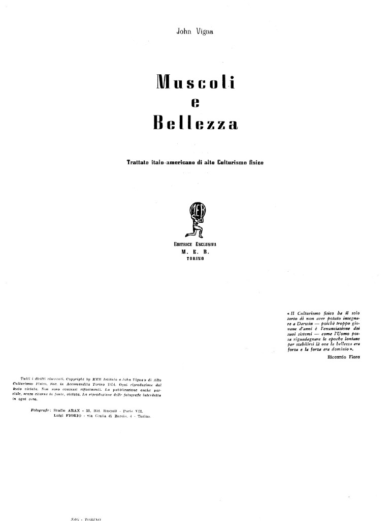 John Vigna Muscoli e Bellezza (Culturismo Body Building) | PDF