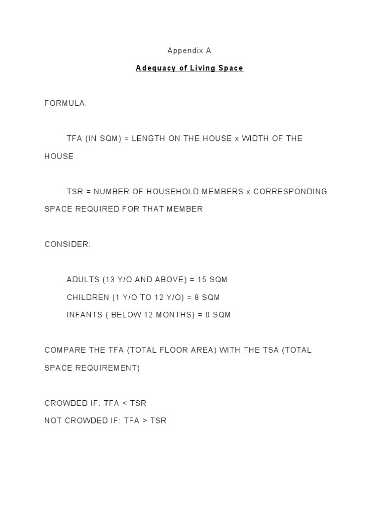 Living Space Adequacy Assessment | PDF | Foreign Language Studies ...