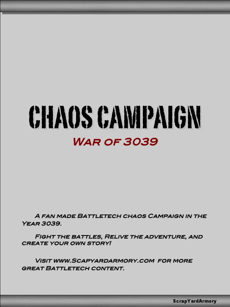 Chaos Campaign War of 3039 | PDF | Battle Tech | Opposing Force