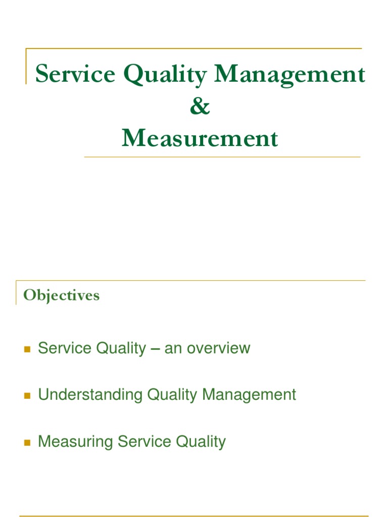 Service Quality Management & Measurement | PDF | Business ...
