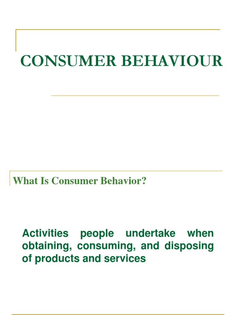Basic Concepts of Consumer Behaviour | Download Free PDF | Consumer ...