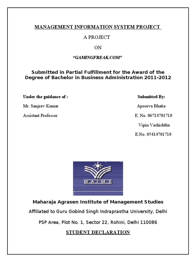 Management Information System Project | PDF | Http Cookie | Internet ...