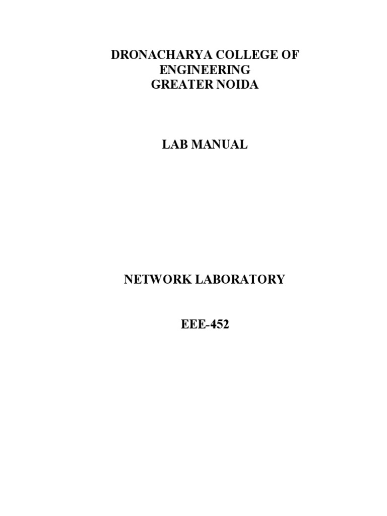 EEE Network Lab | Download Free PDF | Network Analysis (Electrical ...