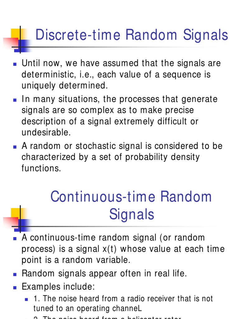 Course 09-2 - Discrete Time Random Signals | Stationary Process | Spectral Density