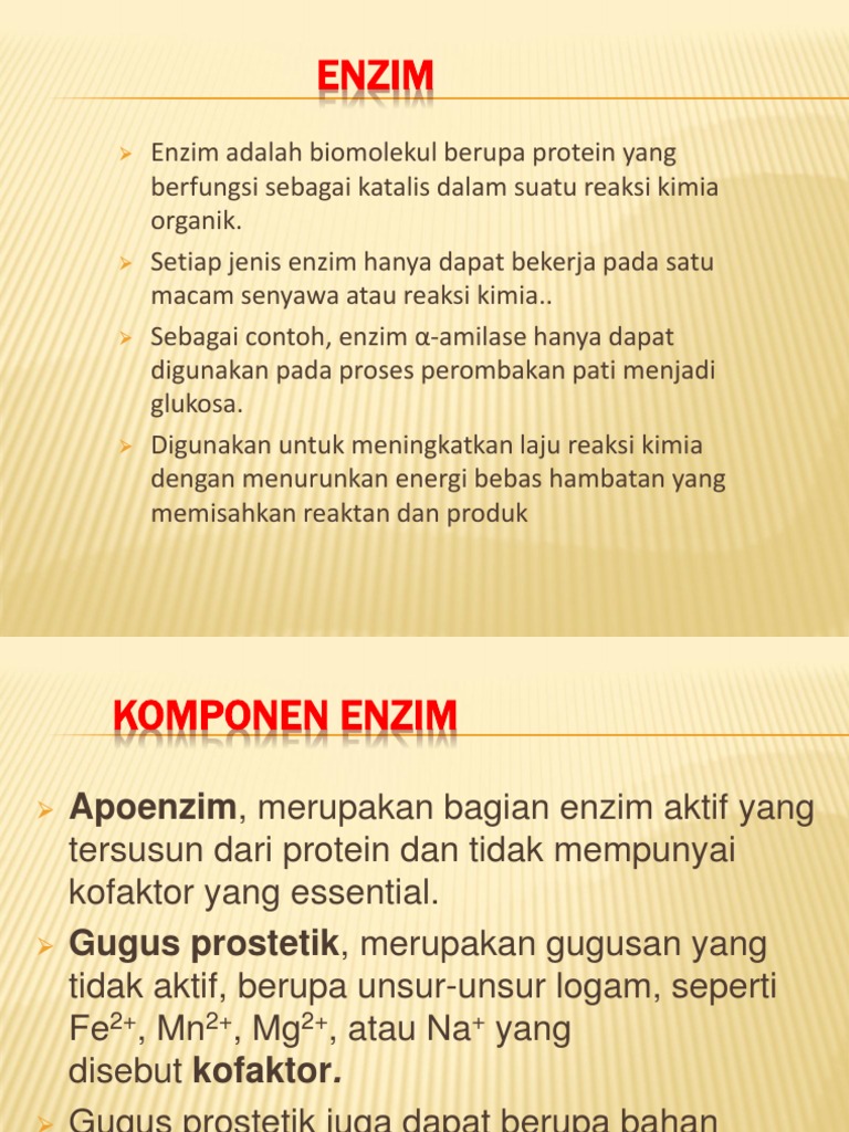 Mekanisme Kerja Enzim - PPT 1 | PDF | Memasak, Makanan, & Anggur ...