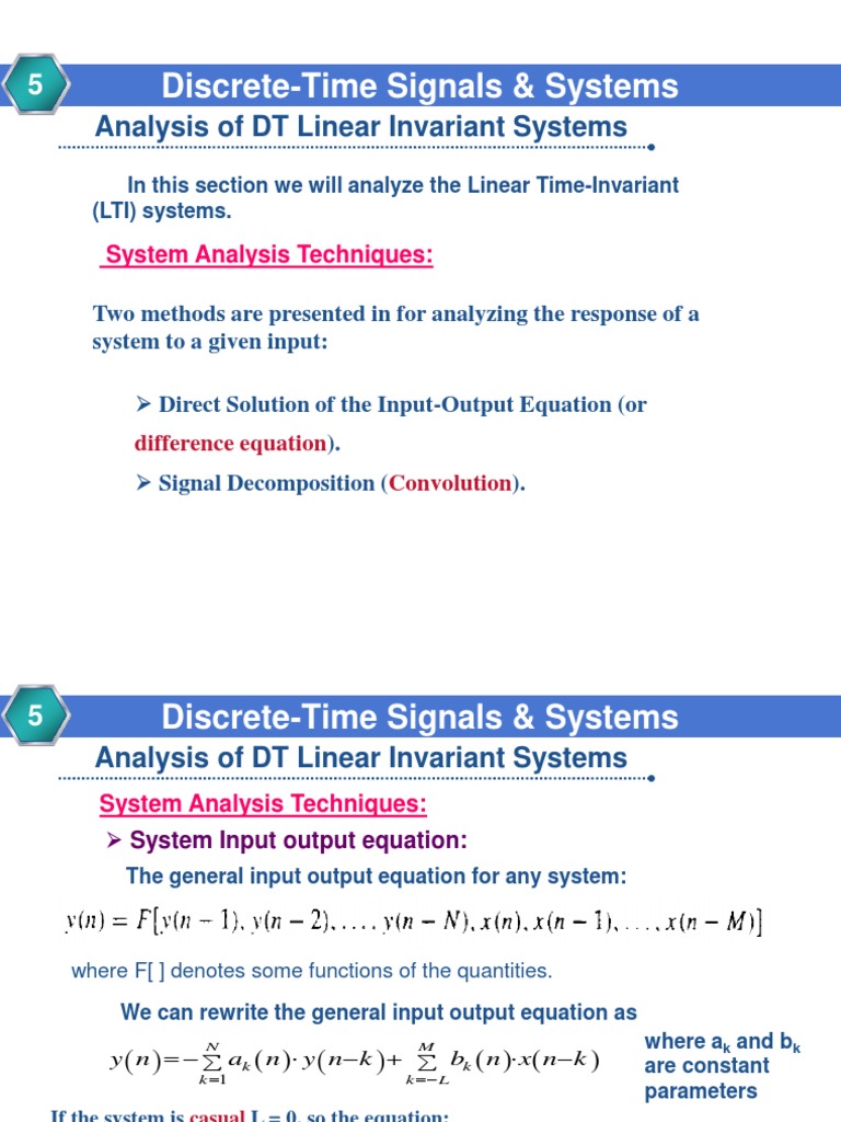 Chapter - 5 - Part2 - DT Signals & Systems | Download Free PDF | Convolution | Recurrence Relation