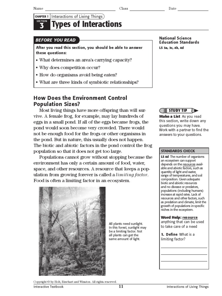 Types of Interactions | PDF | Predation | Symbiosis