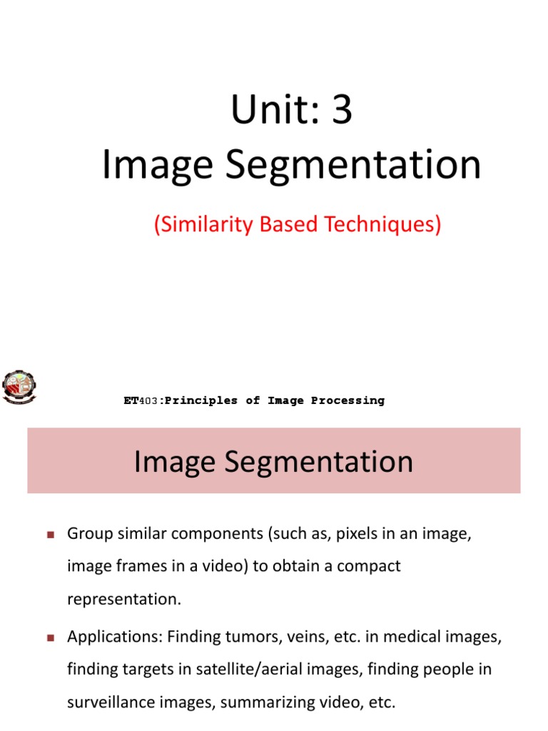PIP Unit 3 Image Segmentation | PDF | Image Segmentation | Image Processing