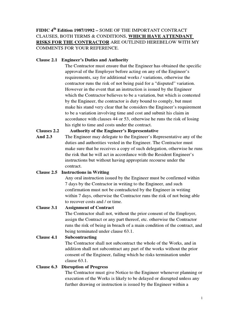 Fidic 1992 Risk Clauses | PDF | Deductible | Insurance
