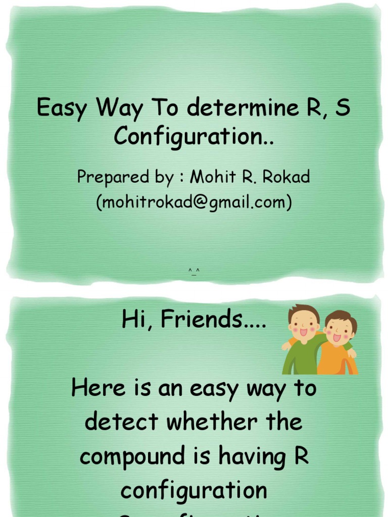 Easy Way To Determine R, S Configuration | Download Free PDF | Atoms ...
