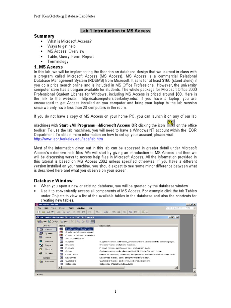 MS Accesss | PDF | Microsoft Access | Databases