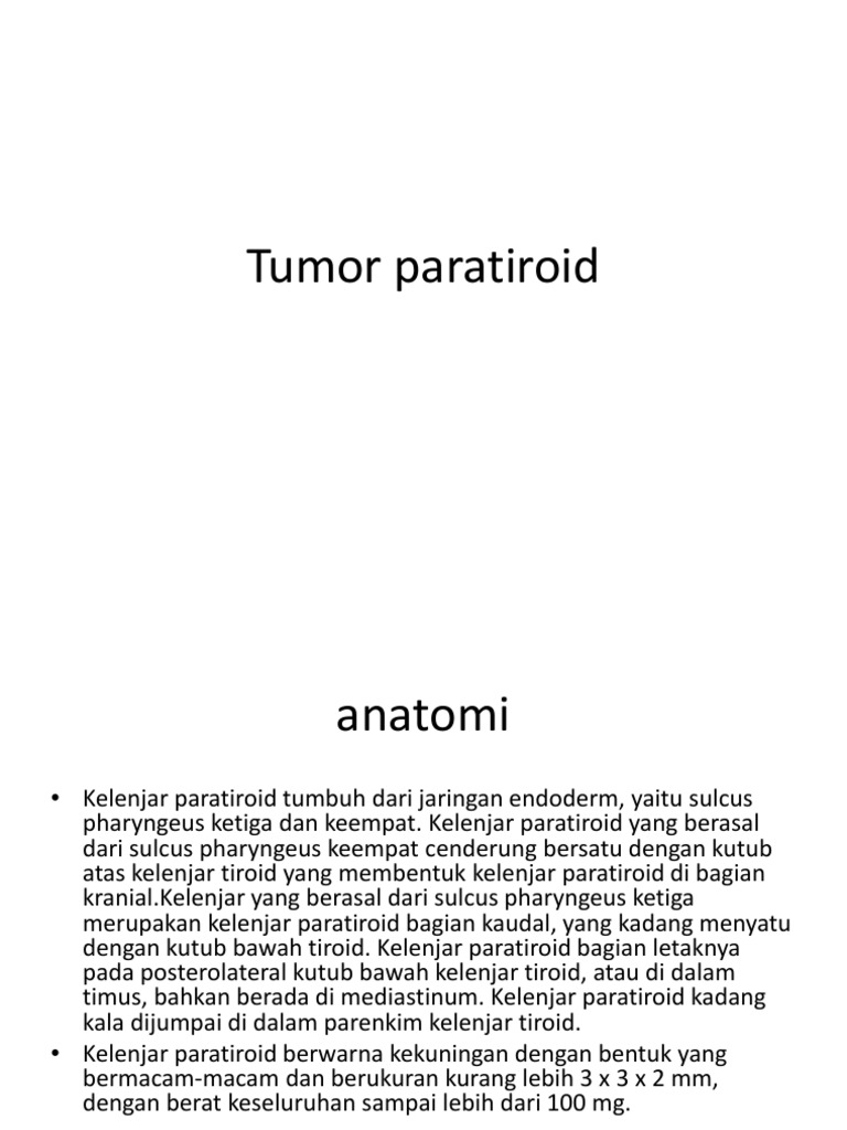 Tumor Paratiroid: Diagnosis dan Penanganan | PDF