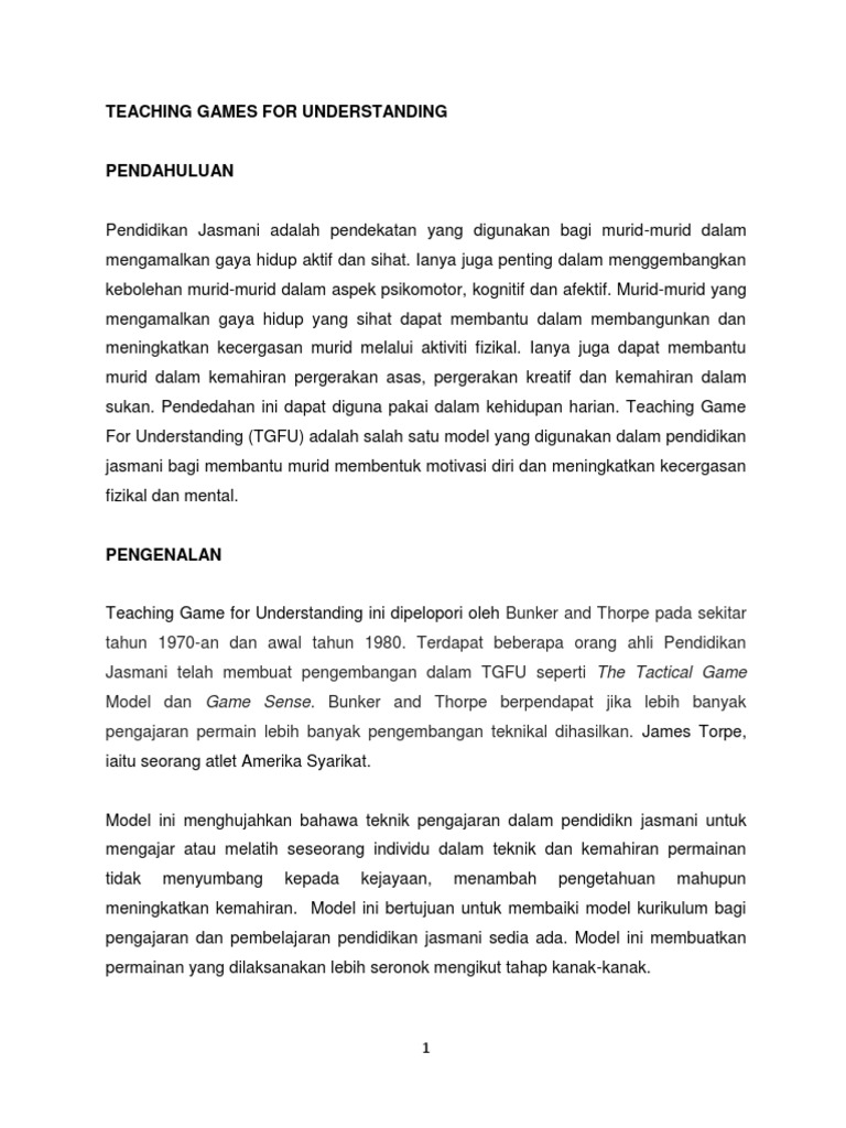 Teaching Games For Understanding | PDF