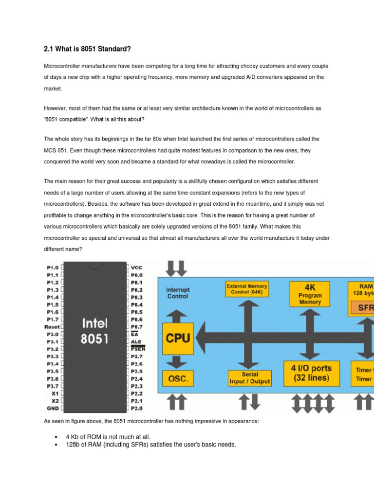 2.1 What Is 8051 Standard? | PDF | Microcontroller | Office Equipment