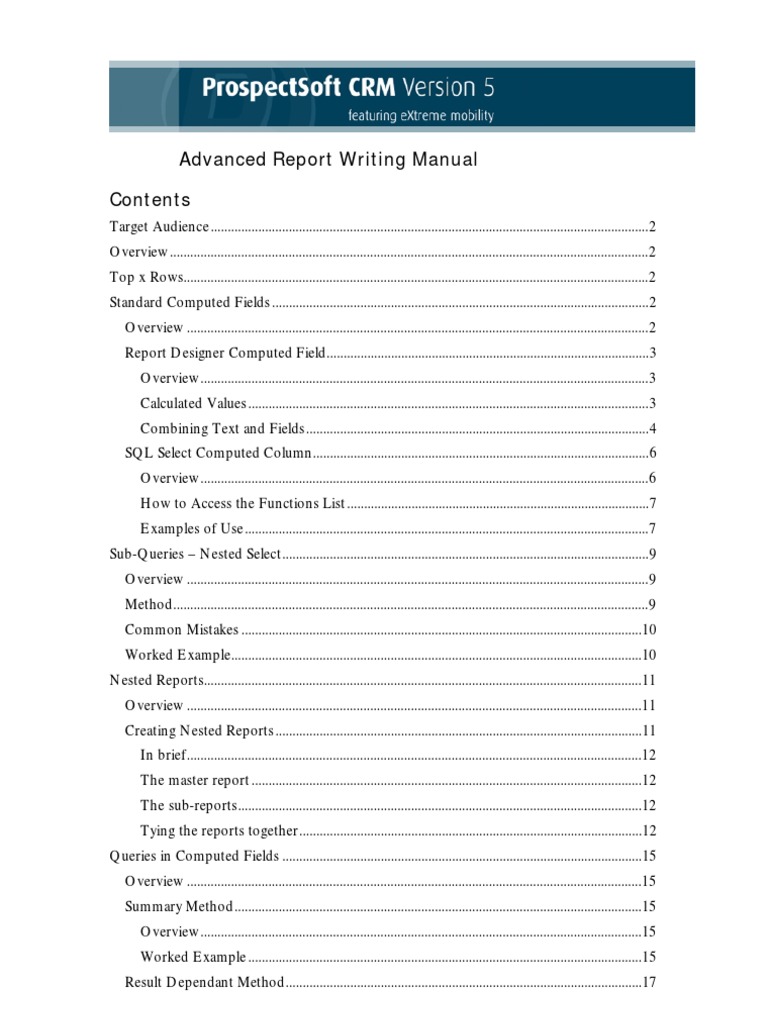 Advanced Report Writing | Download Free PDF | Parameter (Computer ...