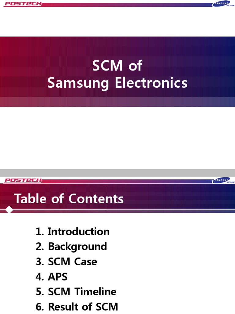 SCM of Samsung Electronics | PDF | Supply Chain Management | Supply Chain