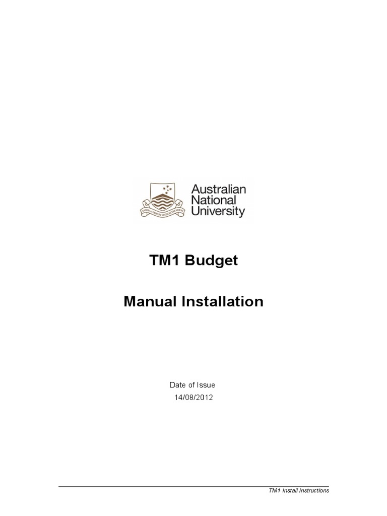 Tm1 Install Instructionsanu | PDF | Installation (Computer Programs ...