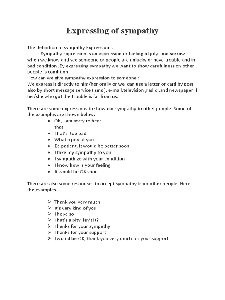 Expressing Sympathy: Understanding Empathy and Providing Support ...